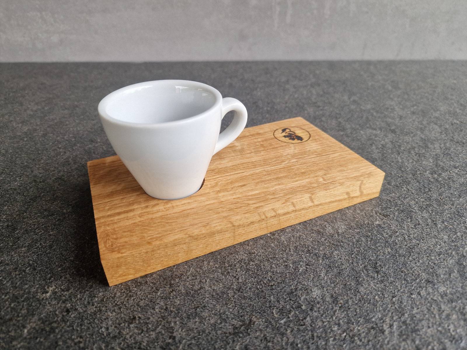 Espresso Tablett mit Mulde, Holz nachhaltig